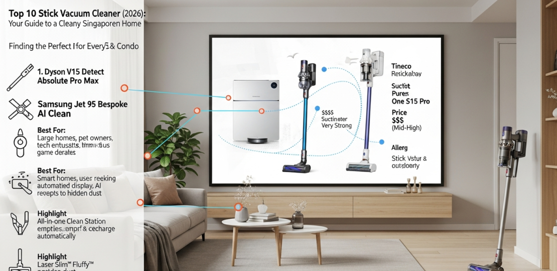 Best Stick Vacuums Singapore 2026: Expert insight - NearMe.SG